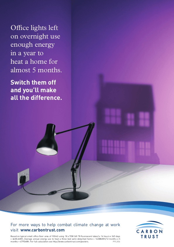 Office lights left on Poster – Green Teams National Programme